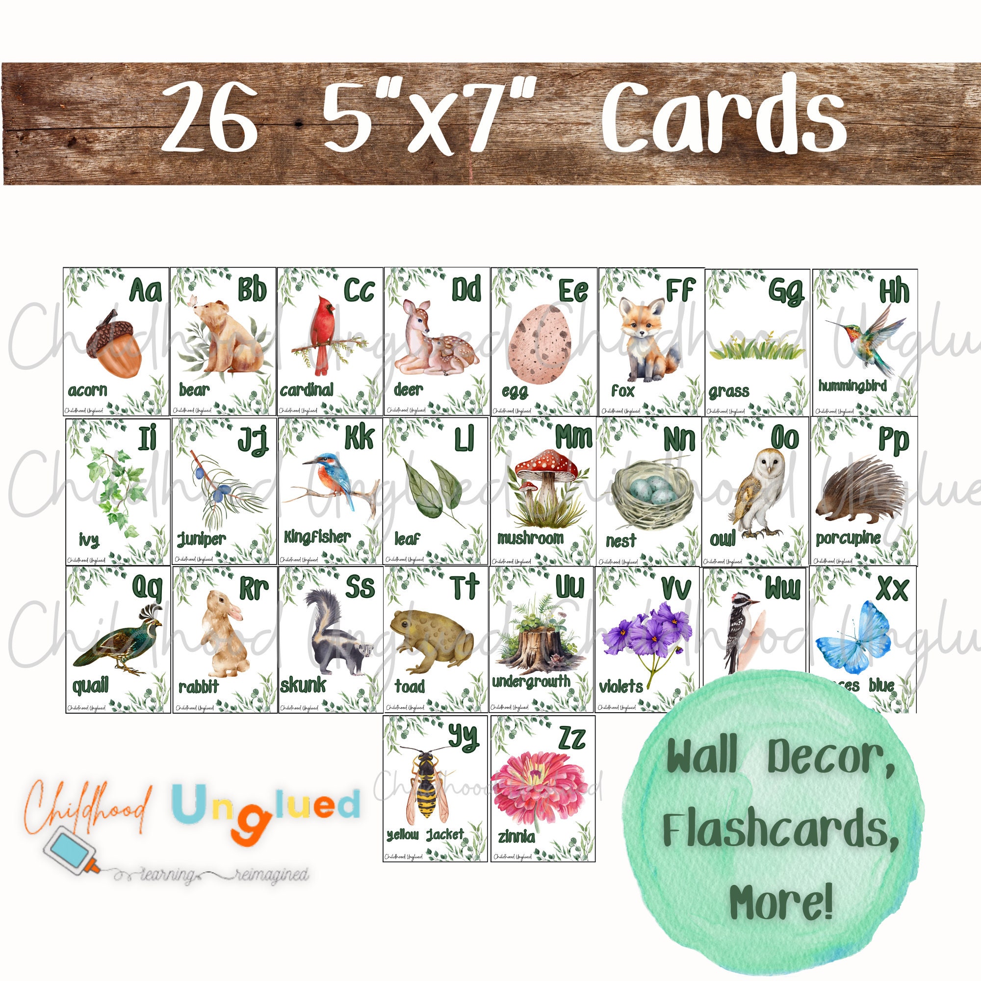 Woodland Themed Alphabet Printable | Woodland Classroom Decor ...