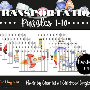 Transportation Number Sequence Puzzles | Preschool Printable ...