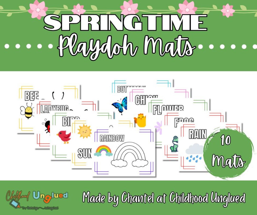Springtime Playdoh Mats | Spring Themed Play Dough | Spring Activity ...