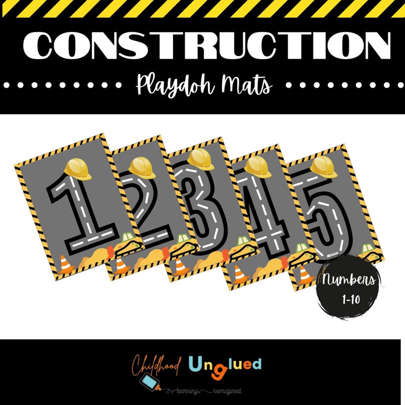 Construction Playdoh Mats | Construction Themed Play Dough | Cars and ...