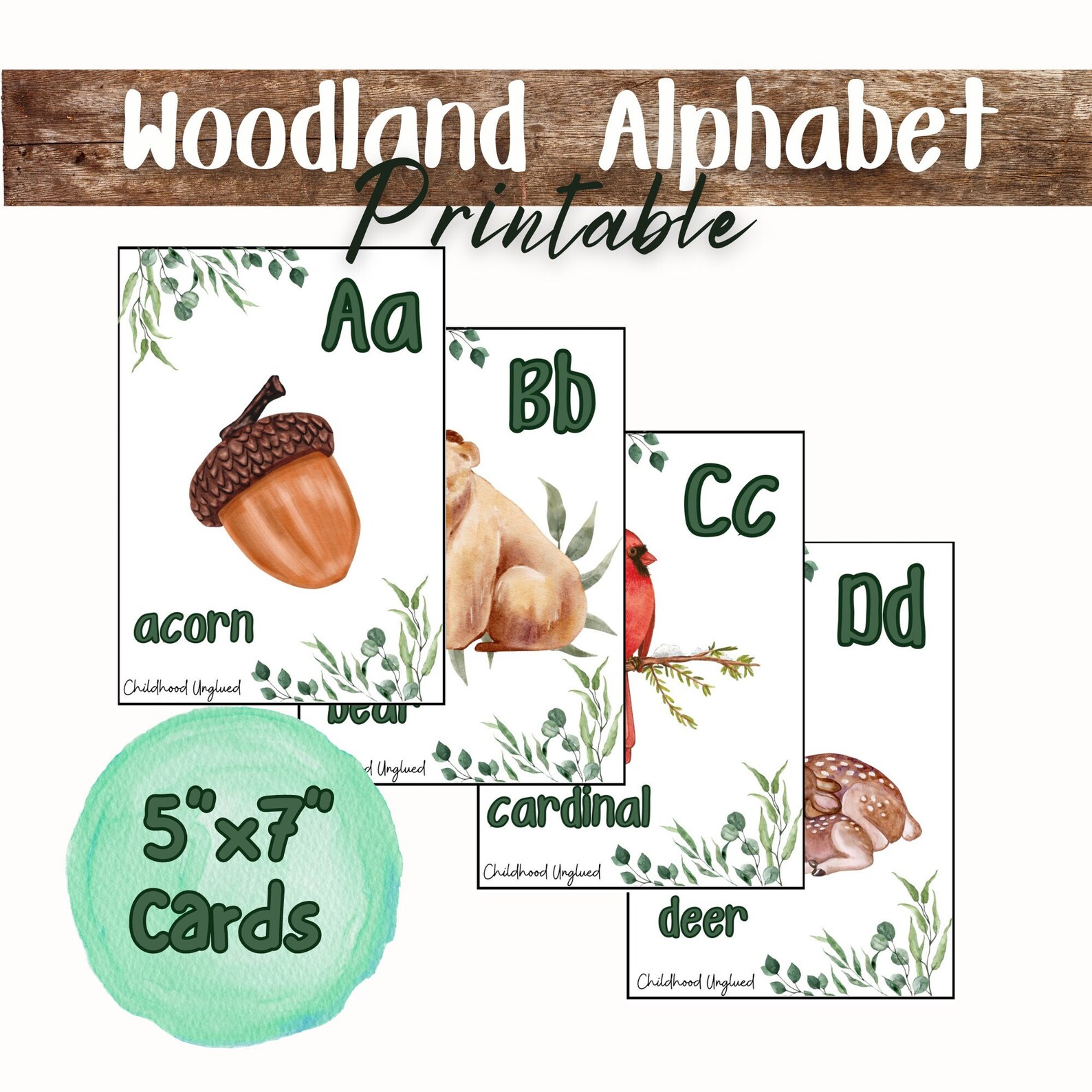 Woodland Themed Alphabet Printable | Woodland Classroom Decor ...