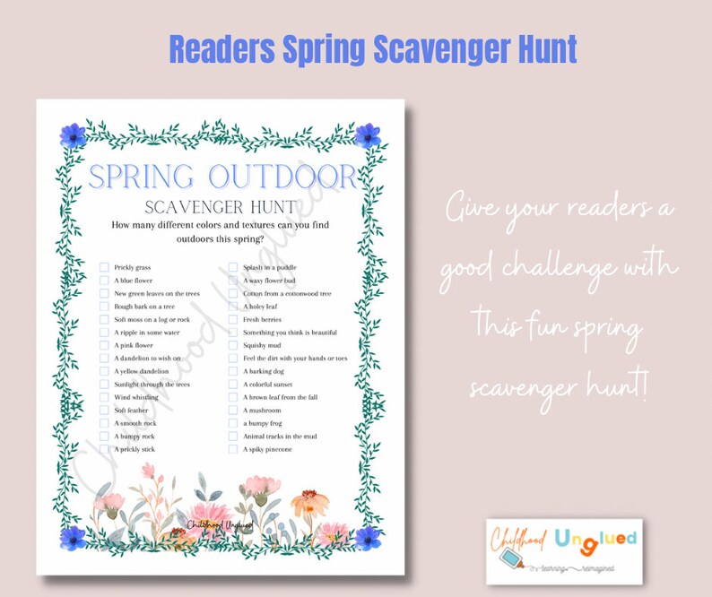 Spring Scavenger Hunt Printable | Nature Scavenger Hunt | Homeschool ...