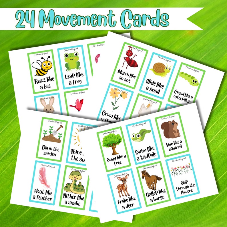 Spring Movement Cards Movement Dice Kids Printable Activity Gross Motor ...