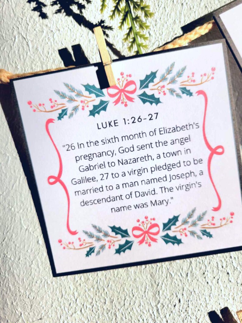 Printable the Story of Christmas Advent Calendar|bible Advent Cards for ...
