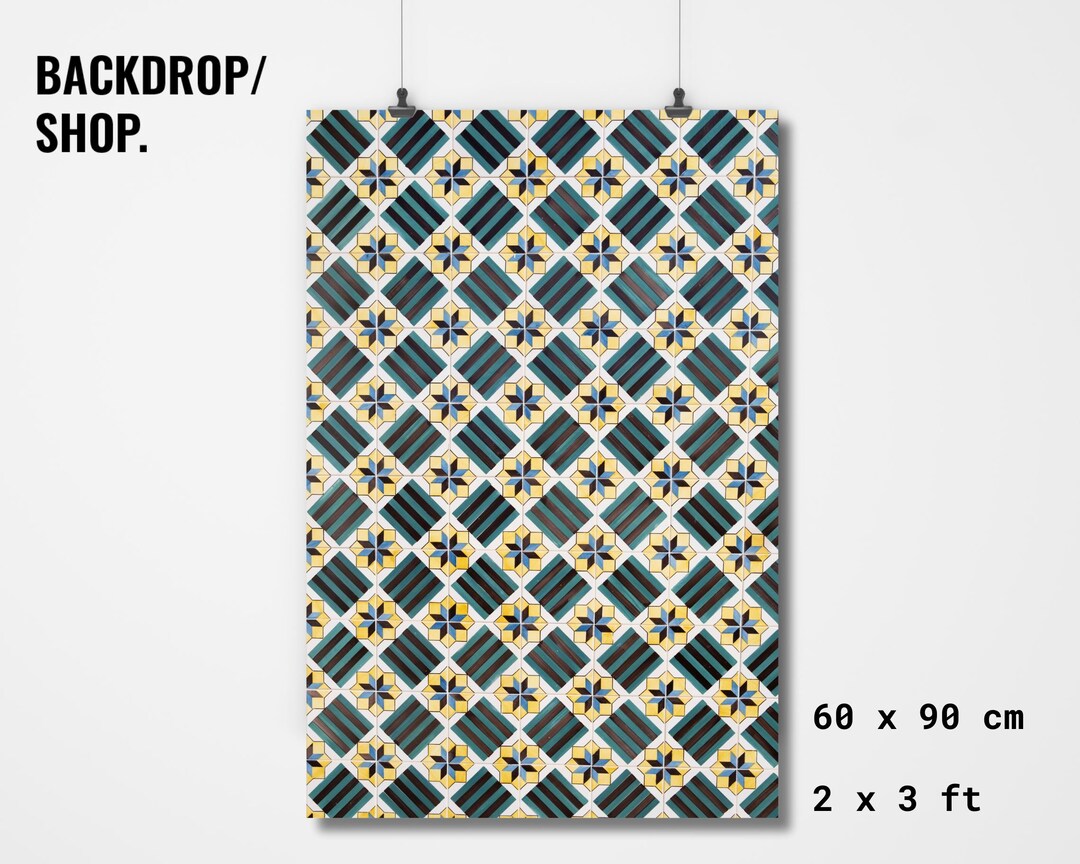 Tile Photography Backdrop, Green Backdrop, Printed Backdrop, Vinyl ...