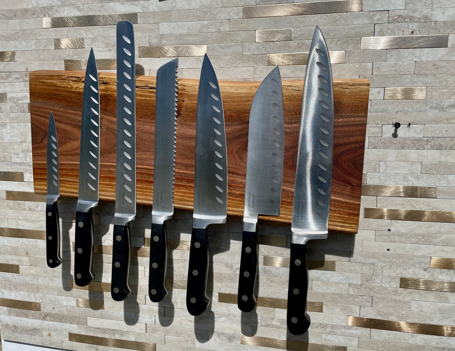 Live Edge Solid Walnut Magnetic Knife Board 18' X7 1/2' X 1 - Etsy