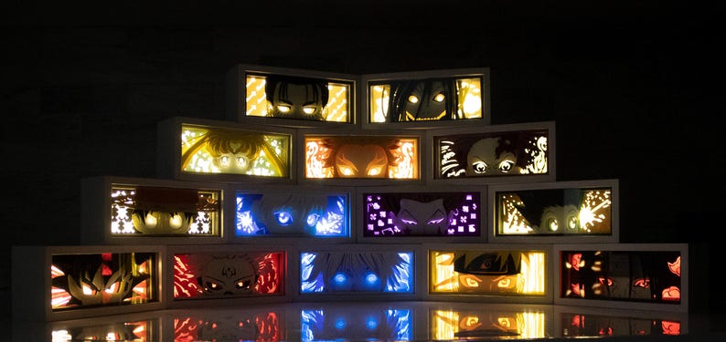 Handcrafted Anime Lightbox | 3D LED Night Light - Etsy