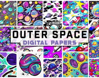 Outer Space Digital Papers - Etsy