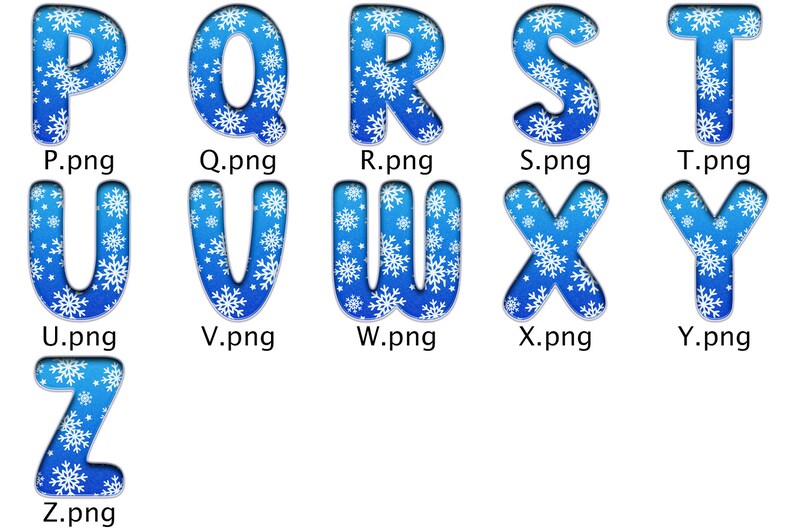 Wintery Wonderland ALPHABET LETTERS Digital Download BOHO - Etsy