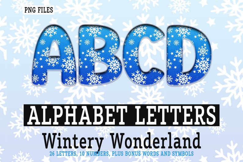Wintery Wonderland ALPHABET LETTERS Digital Download BOHO - Etsy