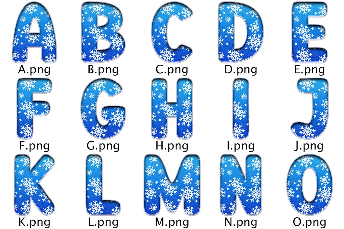 Wintery Wonderland ALPHABET LETTERS Digital Download BOHO | Etsy