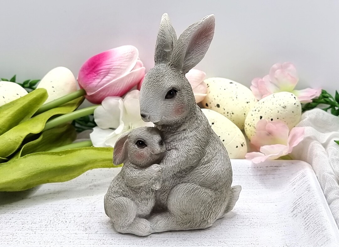 Easter Bunny Mom Gives a Kiss to Her Baby Bunny, Easter Bunny, Spring ...