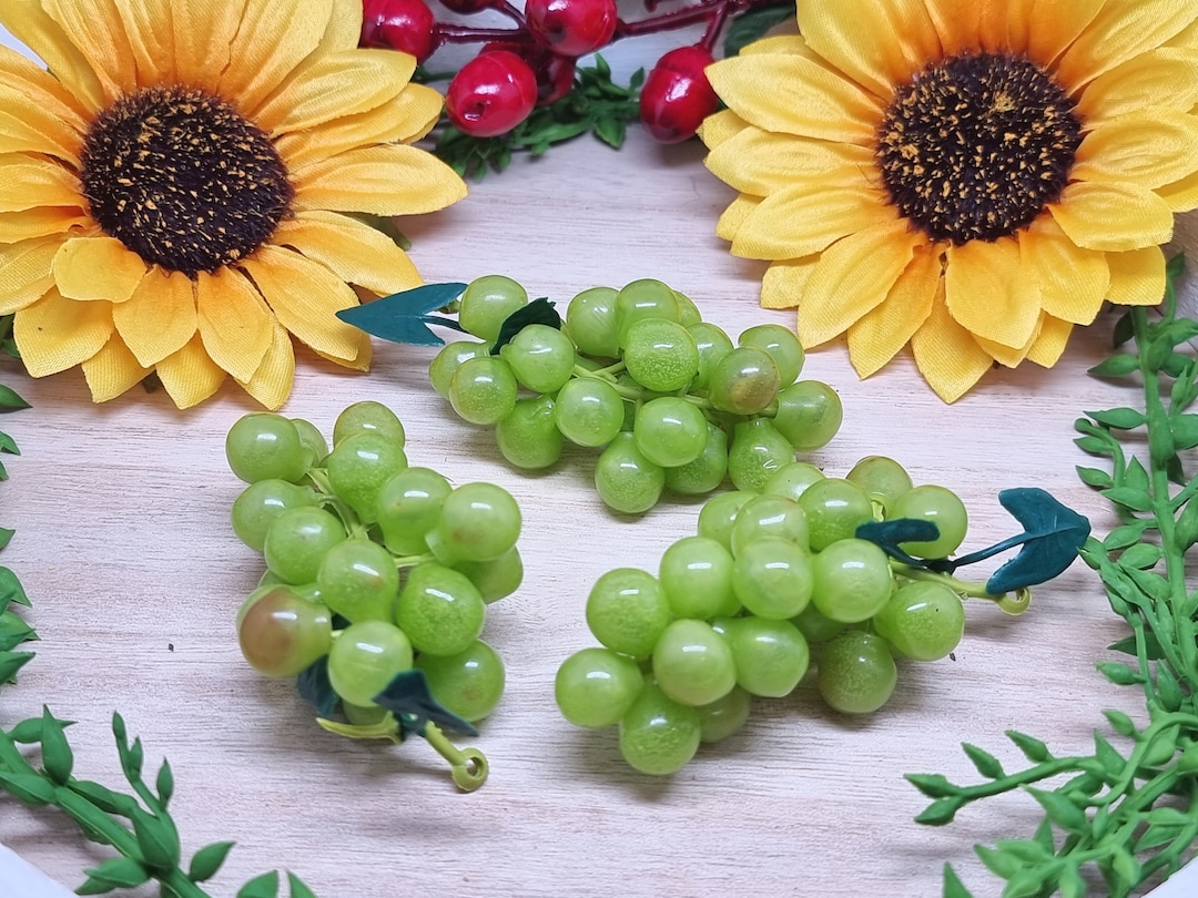 Juego de 3 uvas artificiales colgantes, mini decoración de frutas ...