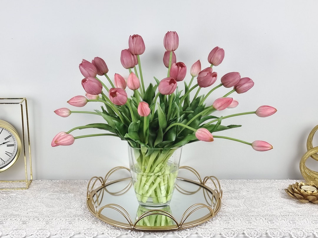 6 Pcs 15" Mallow Real Touch Tulips Wedding Table Centerpiece, Dinner ...