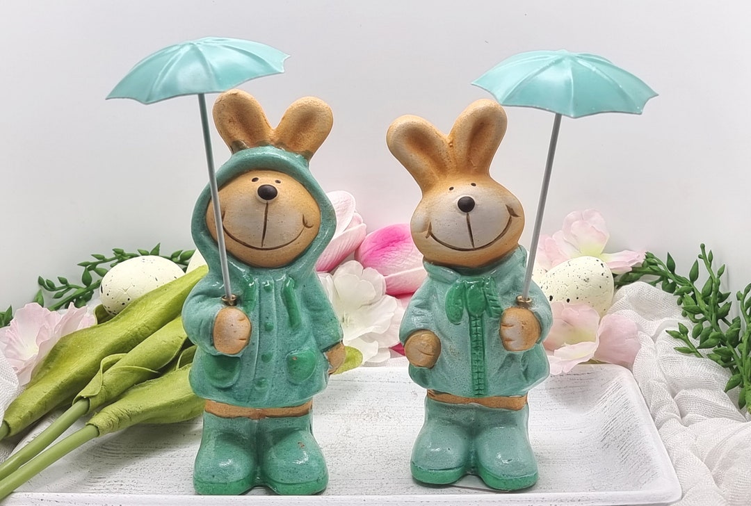 Easter Bunny, Turquoise Rabbit, Easter Bunny With Umbrella , Easter ...