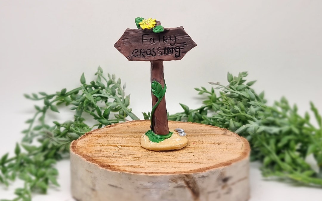 3" Miniature Fairy Garden Sign Post, Fairy House, Fairy Garden ...