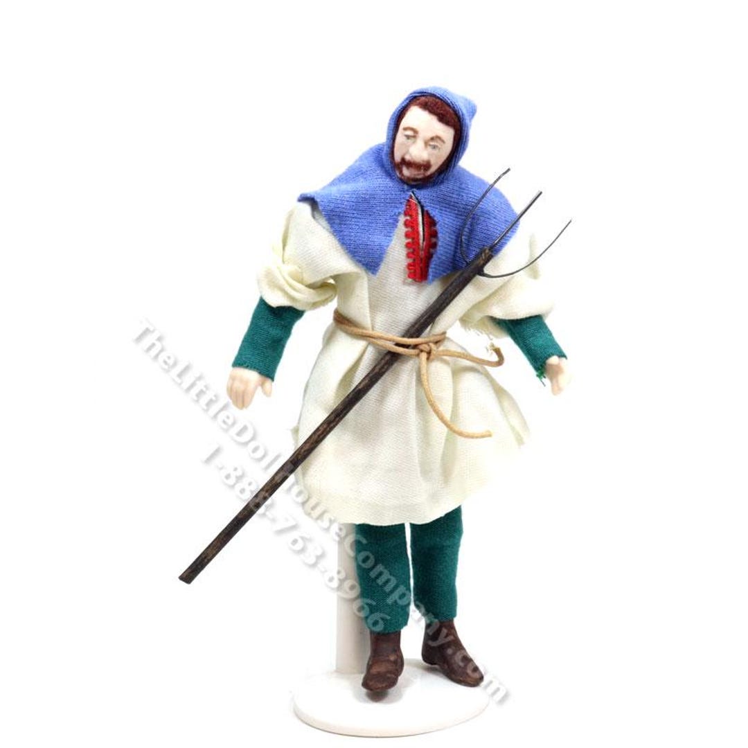 Miniature Full Scale Medieval Farmer Doll With Pitchfork - Etsy