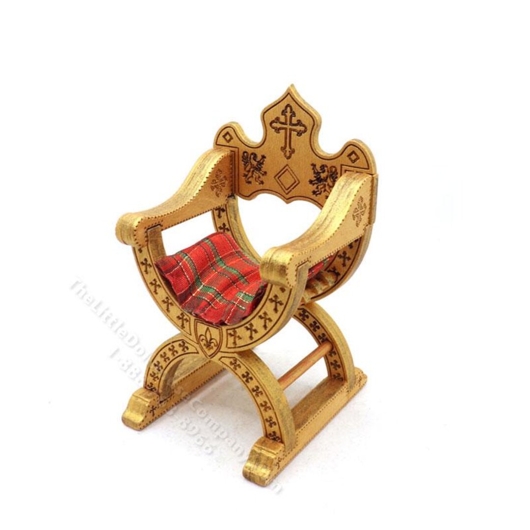 Miniature Gold Curule Seat Throne for Dollhouses - Etsy
