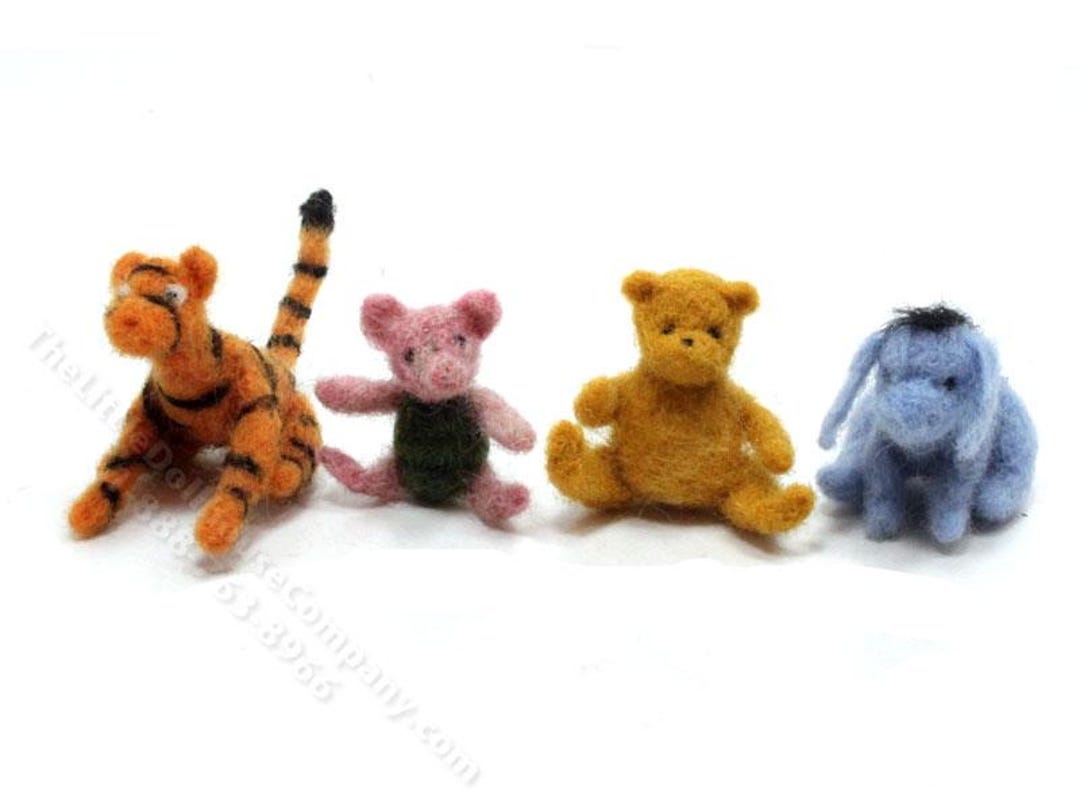 Dollhouse Miniature Felted Winnie the Pooh Set by Trace Goldfarb - Etsy