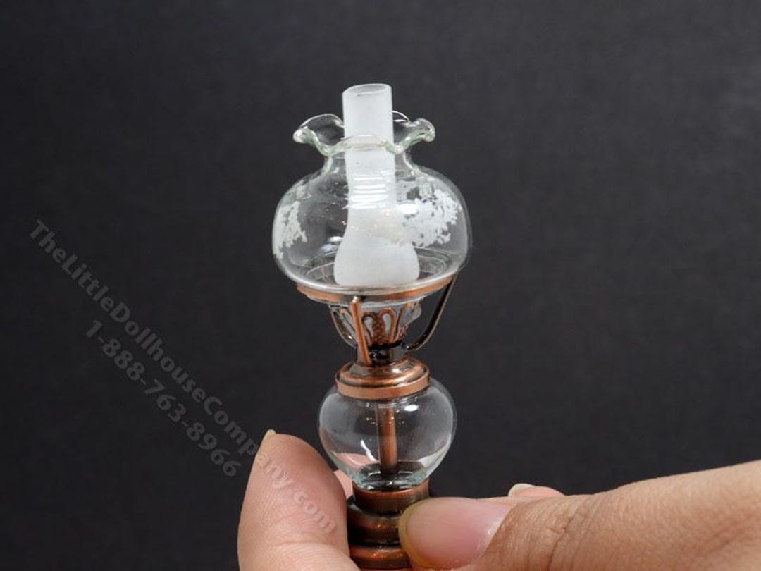 Miniature LED Glass Oil Lamp With Wand for Dollhouse - Copper - Etsy