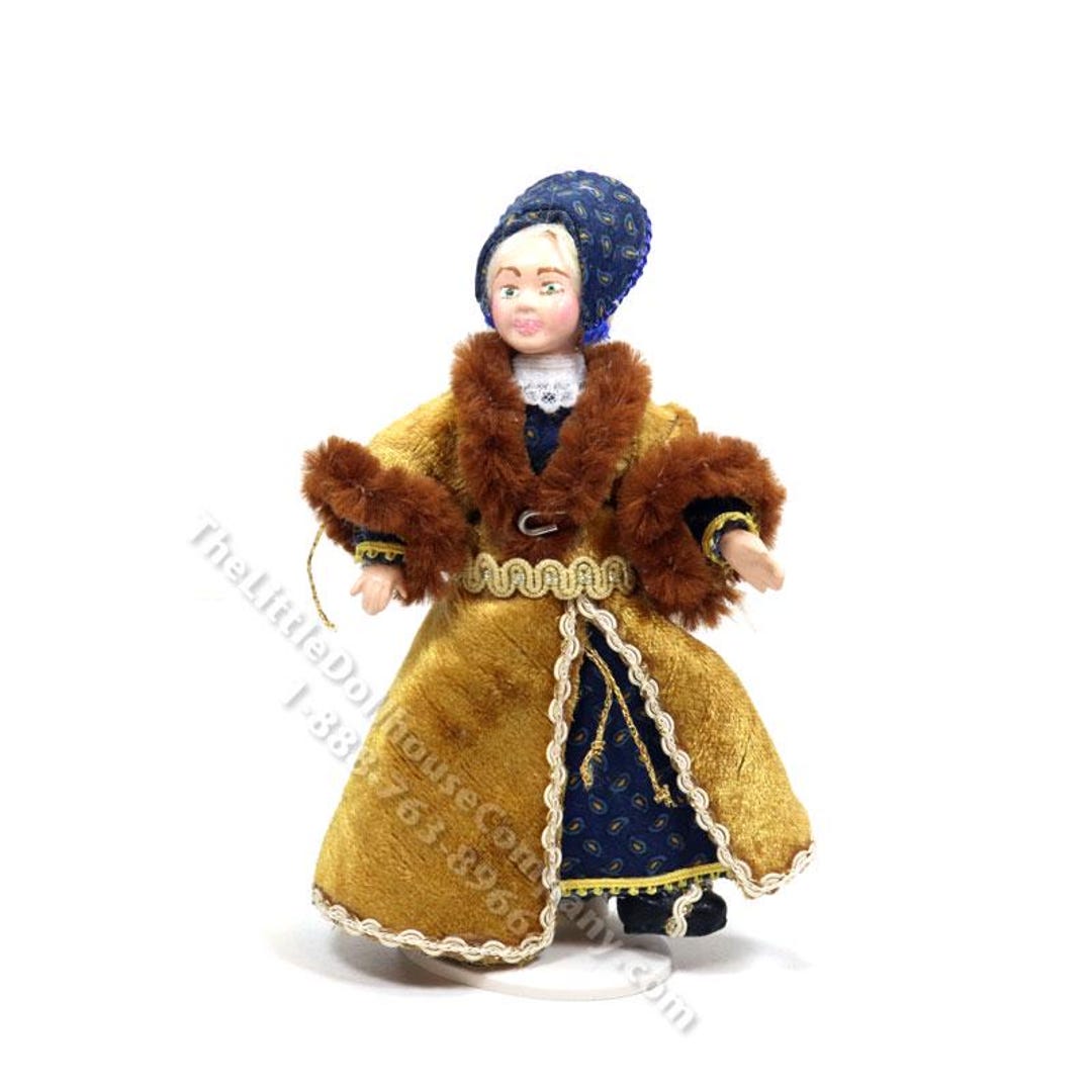 Miniature Handcrafted Renaissance Girl in Gold Velvet - Etsy