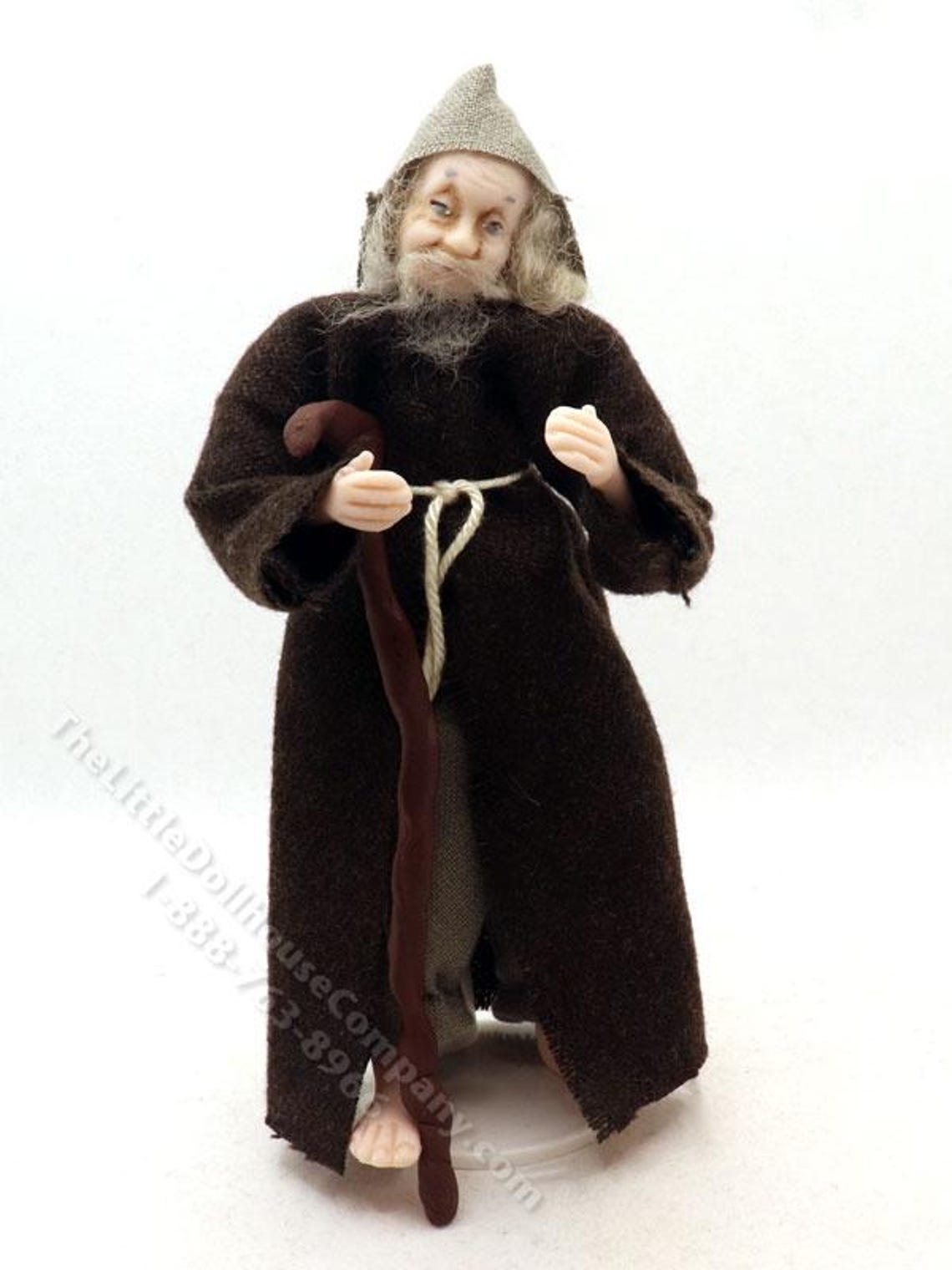 Miniature Handcrafted Vintage Medieval Elder With Walking Stick by ...