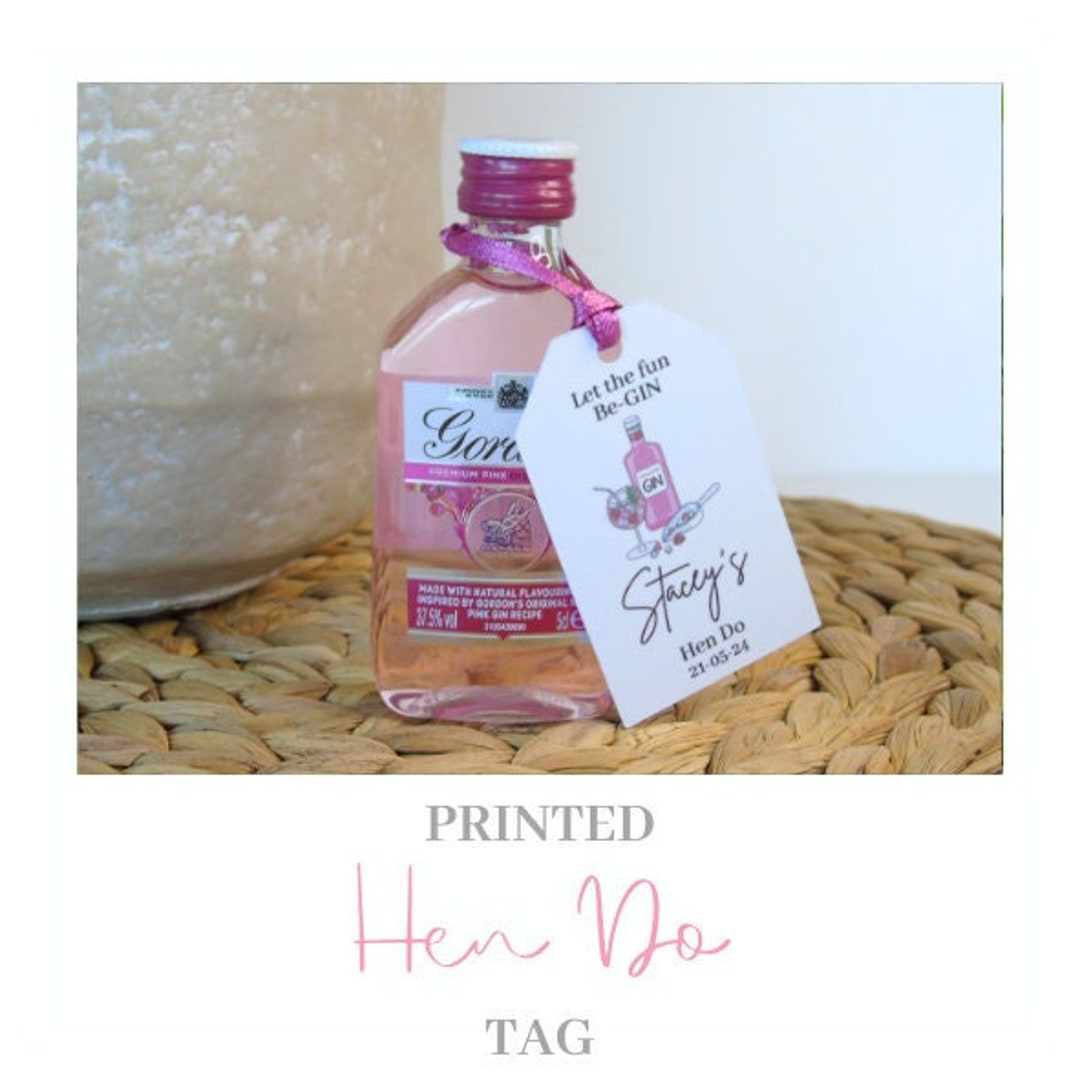 Printed Hen Party Gift Tag, Wedding Favour Gift for Her, Personalised ...