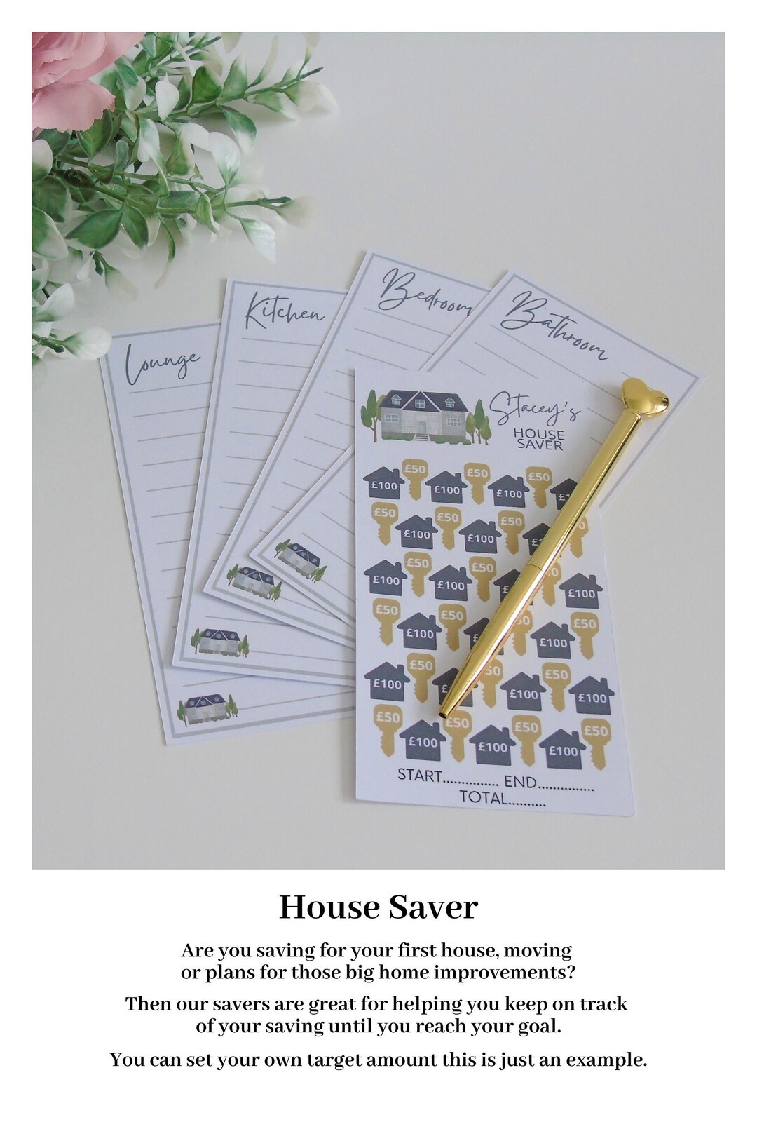 New Home Saving Challenge, House Deposit Tracker, Home Improvement Fund ...