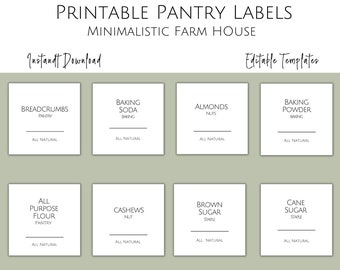Printable Minimalist Spice Label Template, Modern Spice Labels ...