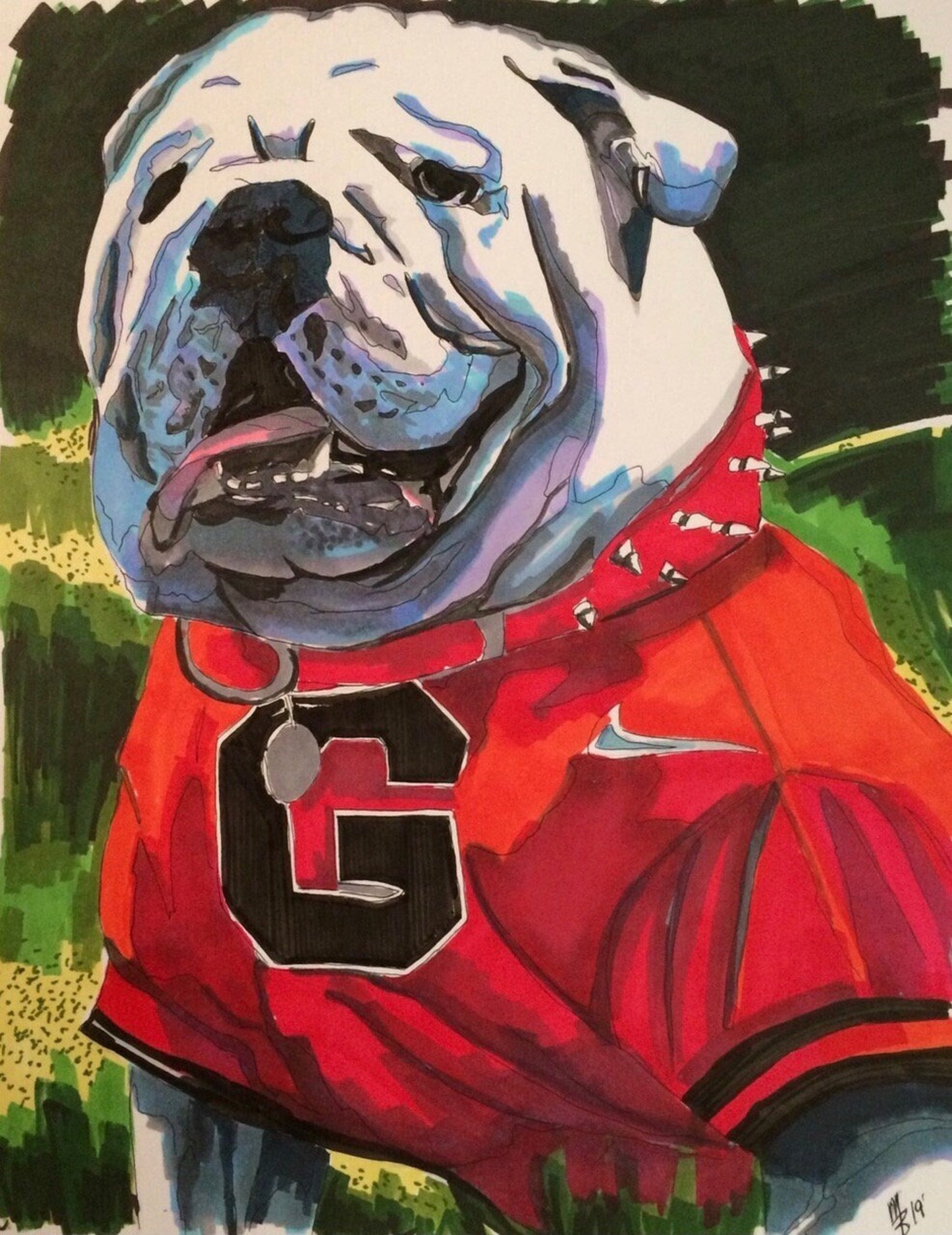 11"x14" UGA Print From Original Alcohol Marker Rendering - Etsy