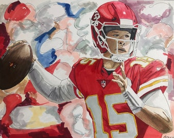 Patrick Mahomes Quarterback Kansas City Chiefs Coloring Pages - Etsy