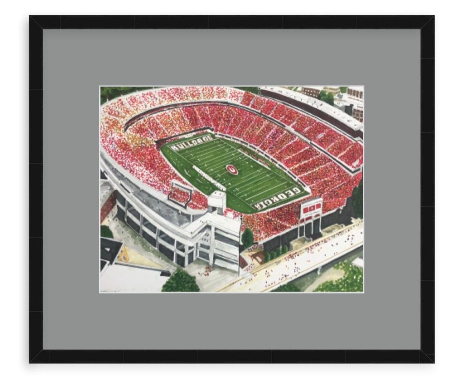 UGA Sanford Stadium Hand Drawn Print - Etsy