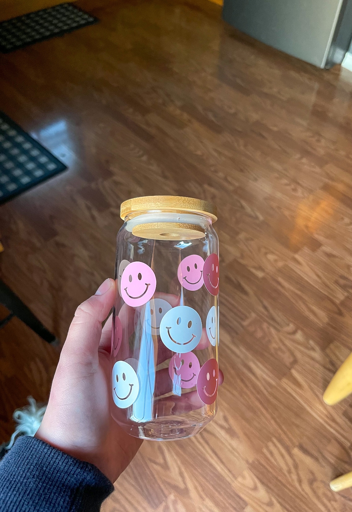 Glass Smiley Face Cup - Etsy