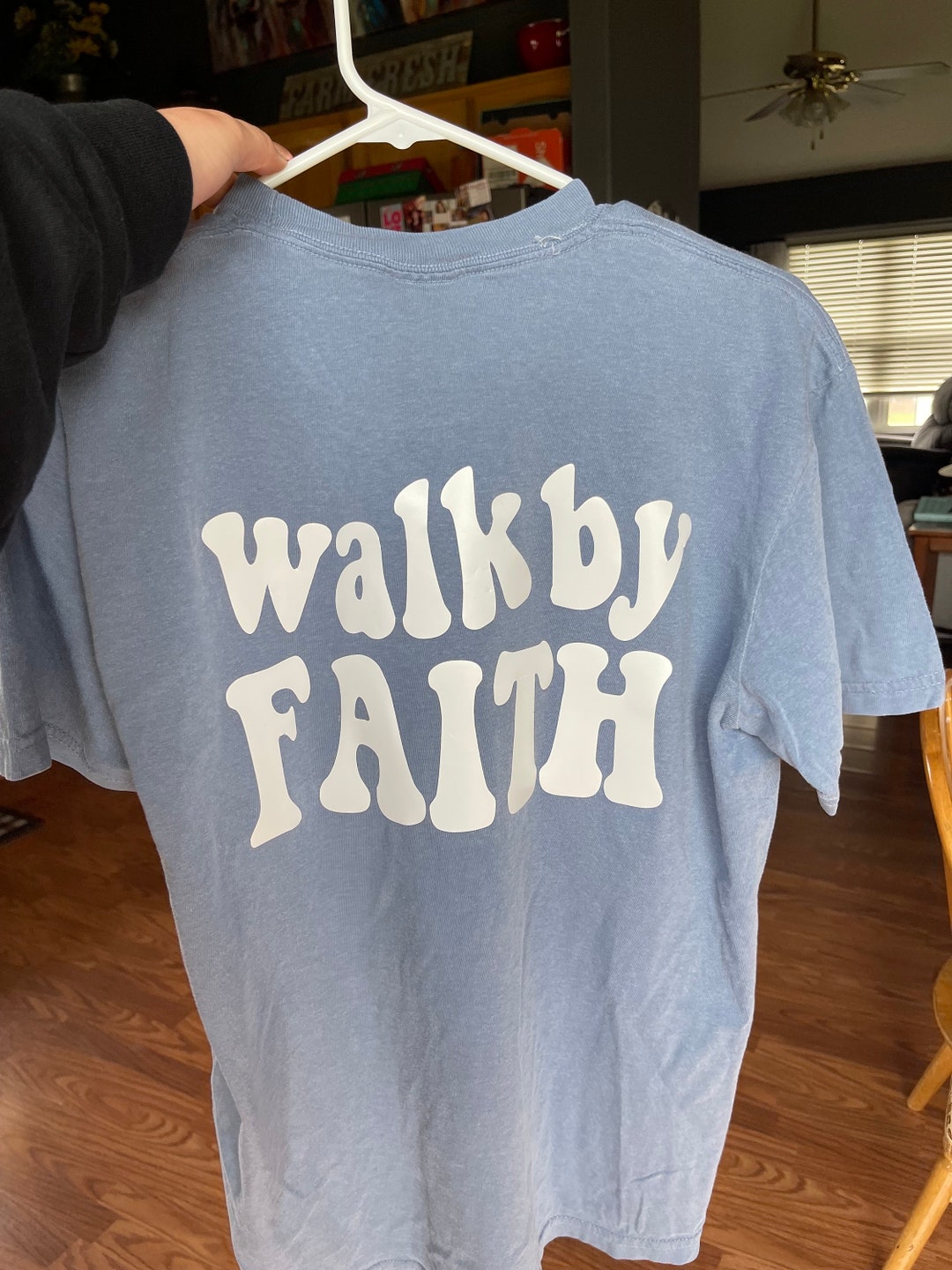 Walk by Faith Smiley Face Tee - Etsy
