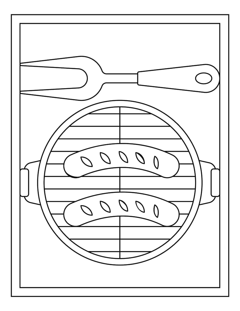 16 Barbeque Coloring Sheets - Etsy Canada