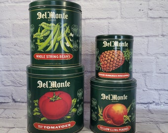 Vintage Canister Set Del Monte Brand Canister Metal Canisters SALE - Etsy