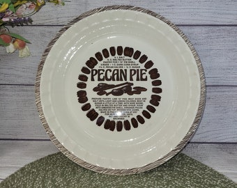 Vintage Ceramic Pecan Pie, Pie Plate Deep Dish 11 Pecan Pie Ceramic ...