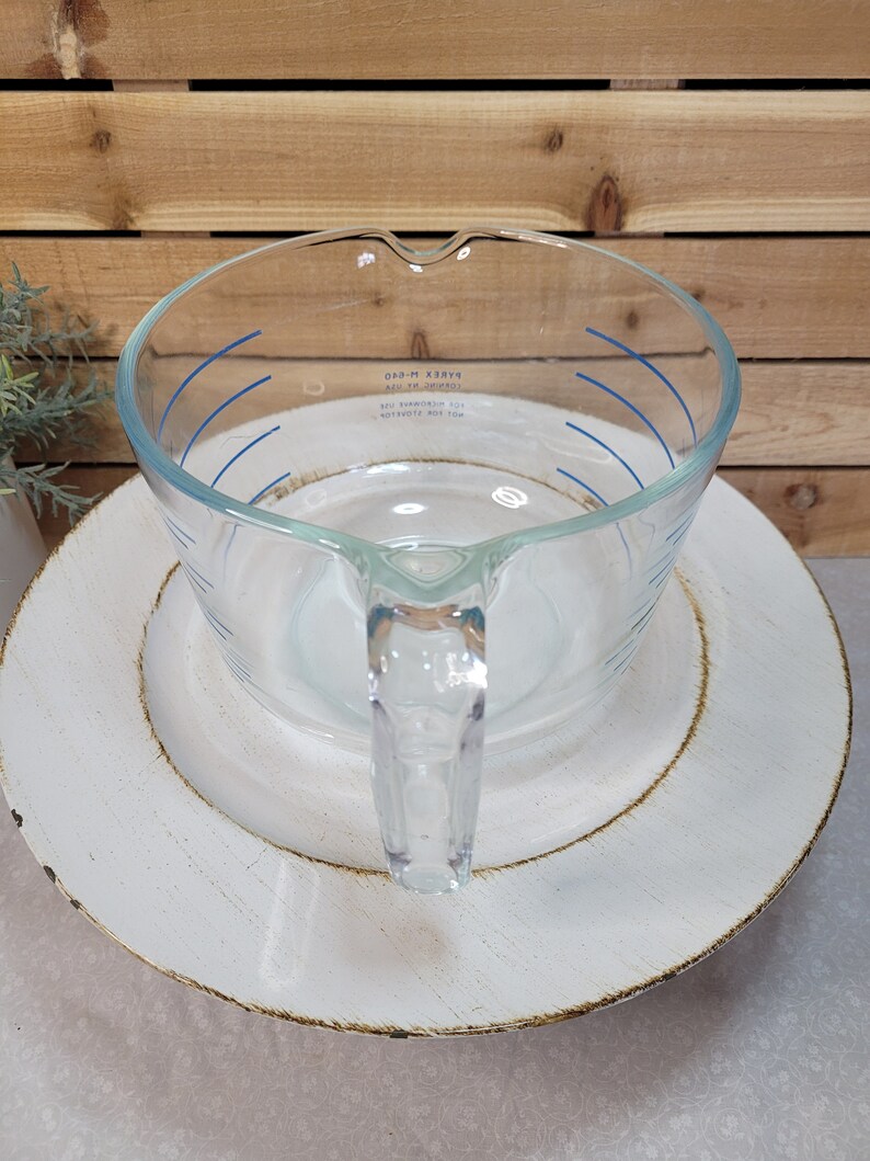 Rare Vintage Pyrex 8 Cup Clear Measuring Bowl With Blue - Etsy