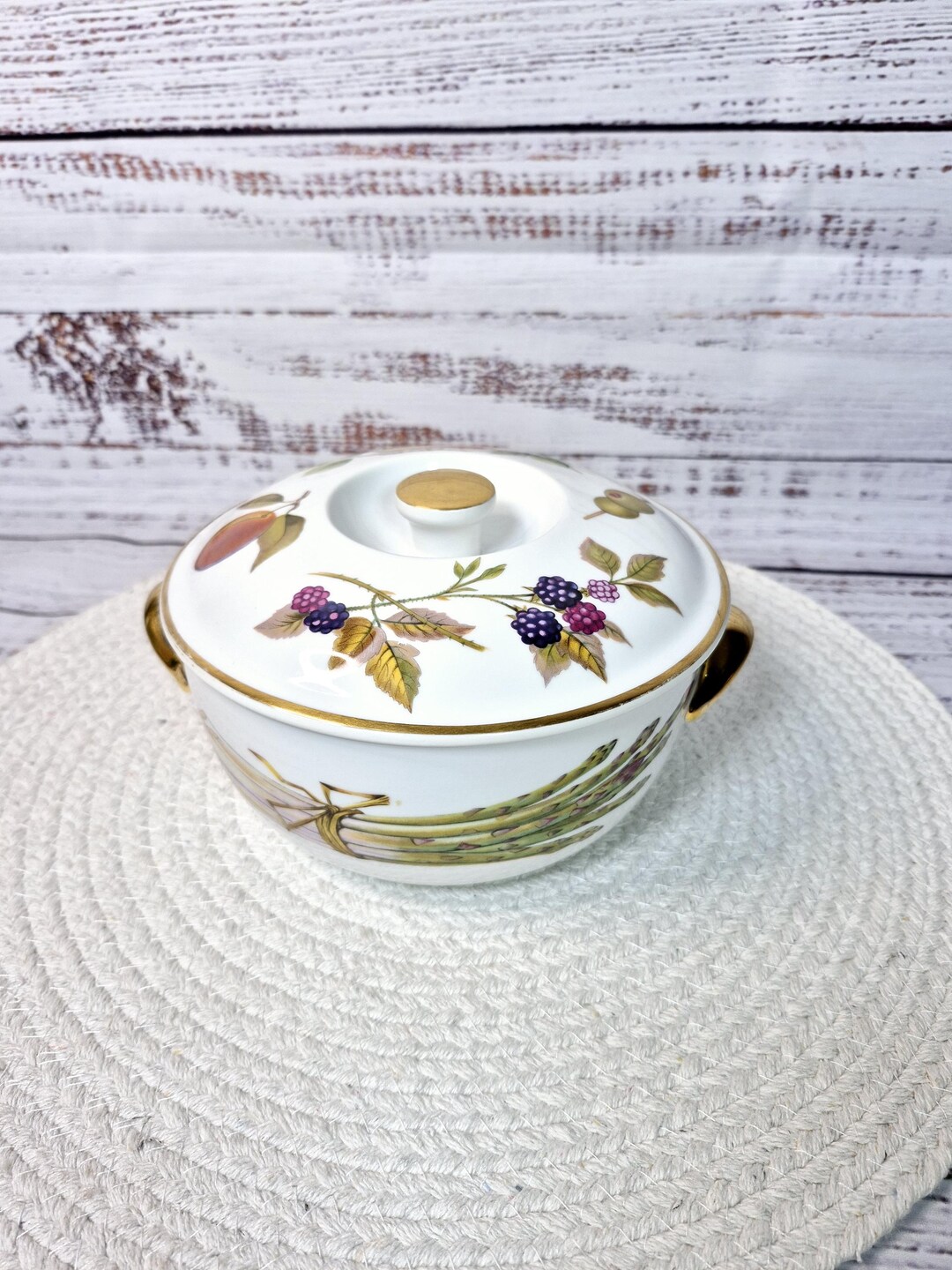 Royal Worcester "evesham" Round Casserole Dish With Lid – 1960s English ...