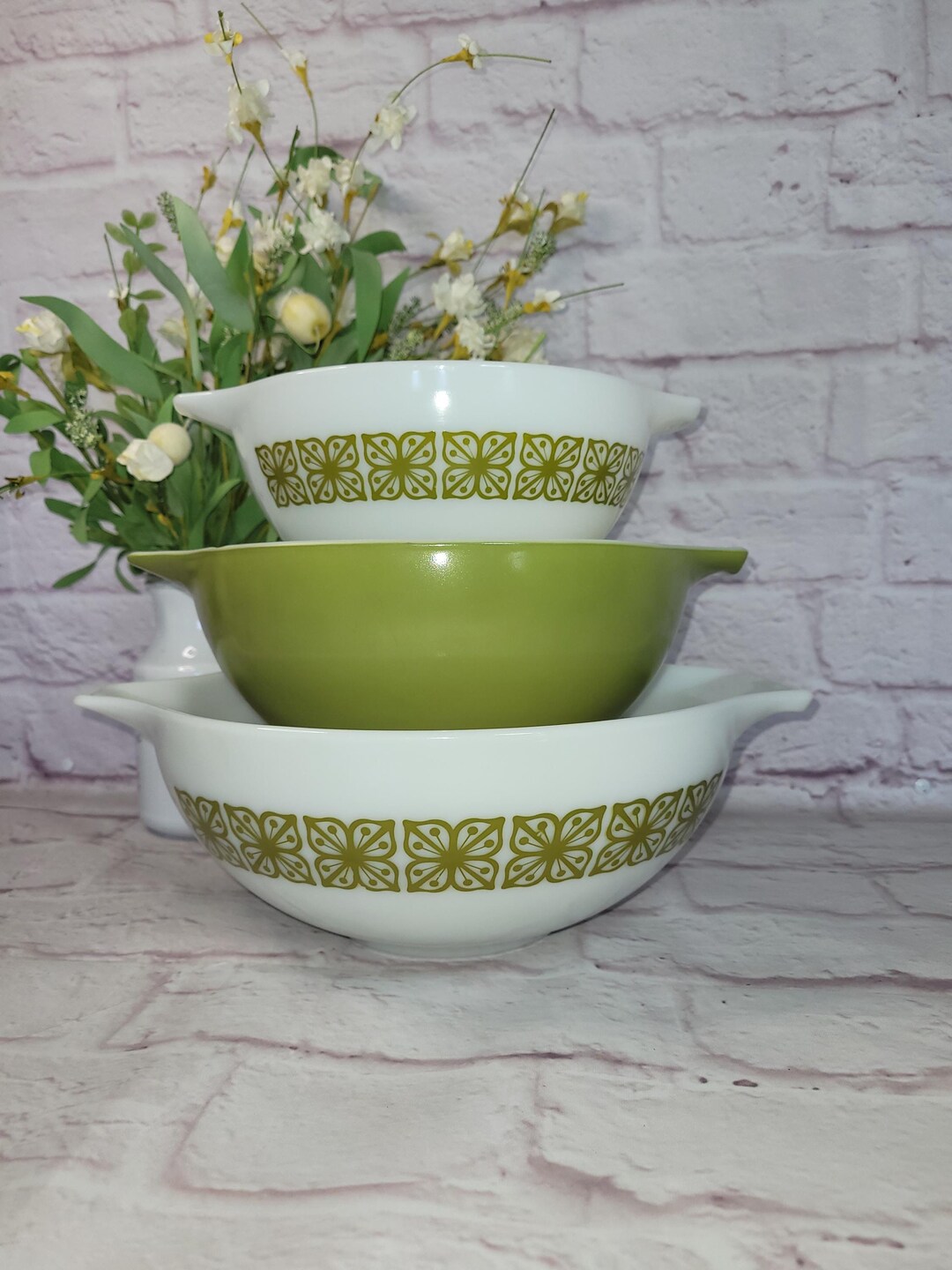 Vintage PYREX Verde Cinderella Nesting Bowls Set of 3 - 404, 403, 402 ...