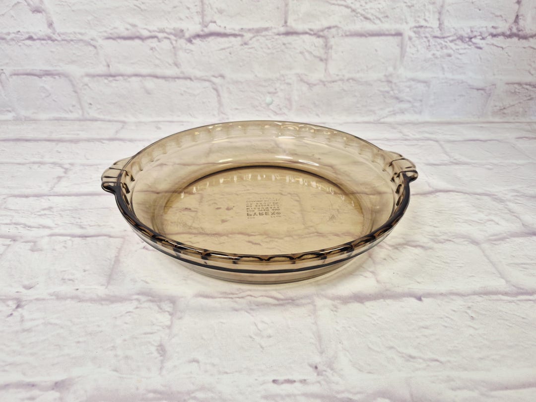 Vintage PYREX Amber Brown Glass Pie Plate, Pyrex 229 Deep Dish Fluted ...