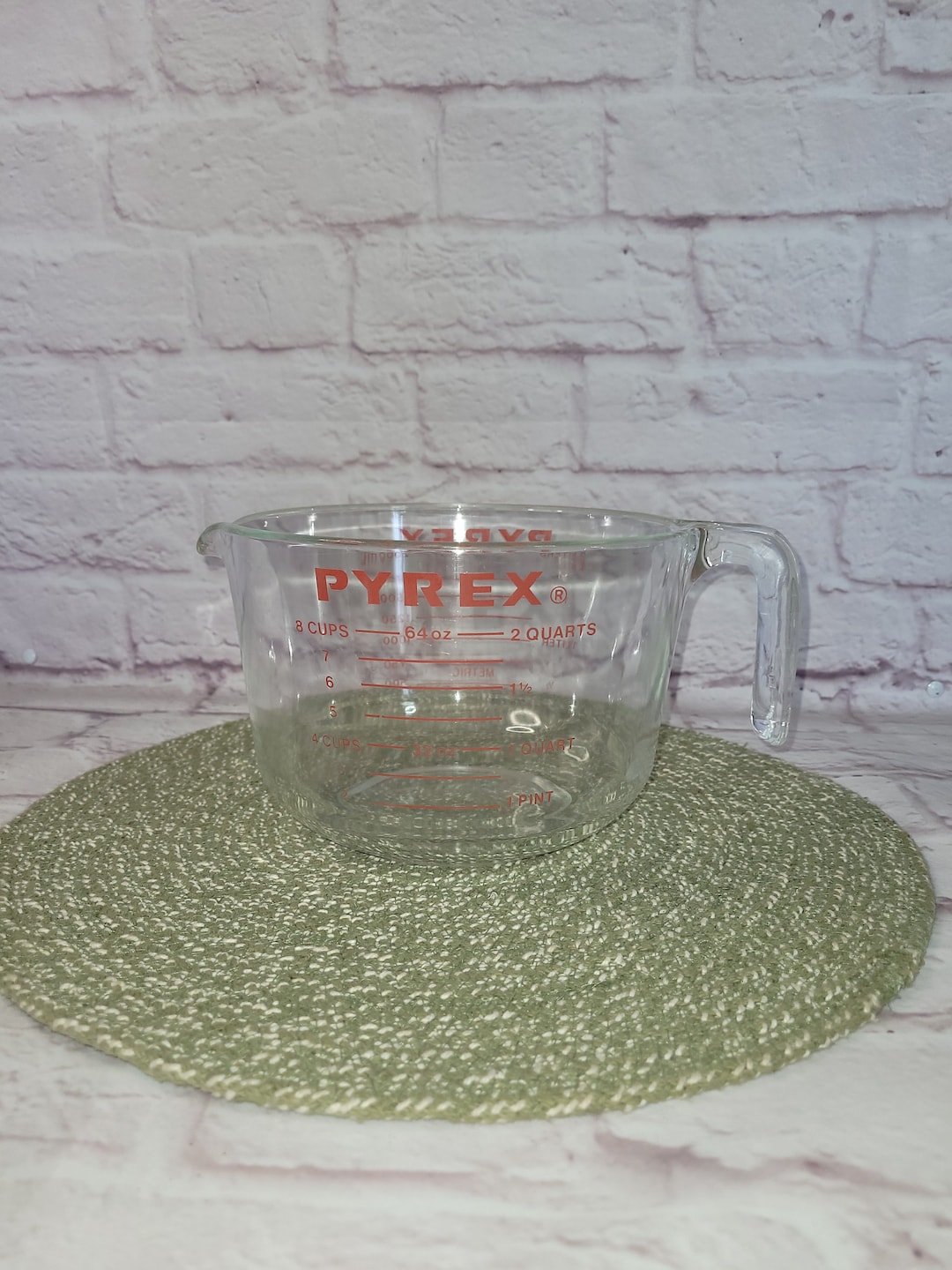 Rare Vintage Pyrex 8 Cup Clear Measuring Bowl Red Lettering Model 564 ...