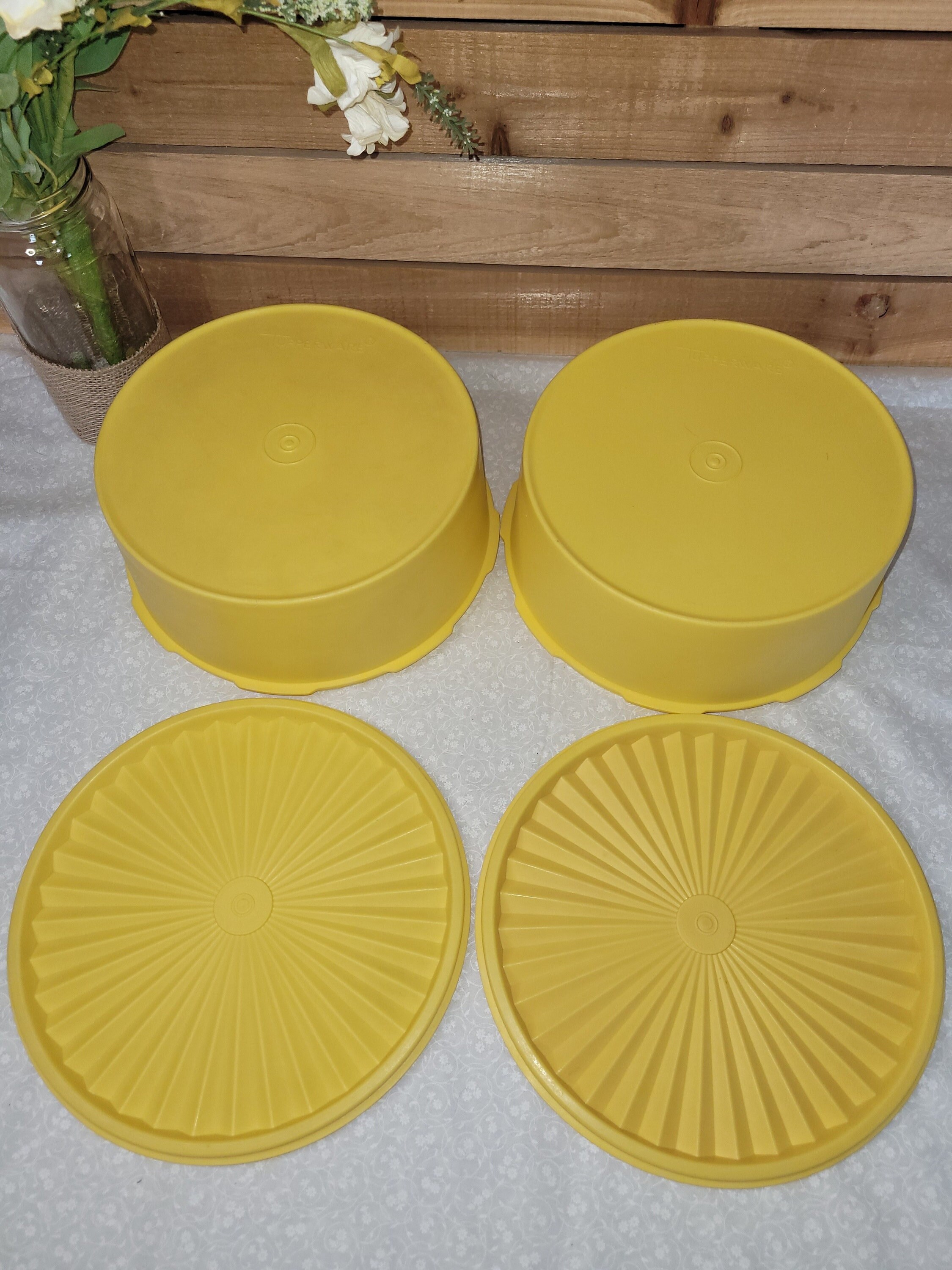Vintage Tupperware 1970s Round Container Set of Two 4pc Set - Etsy