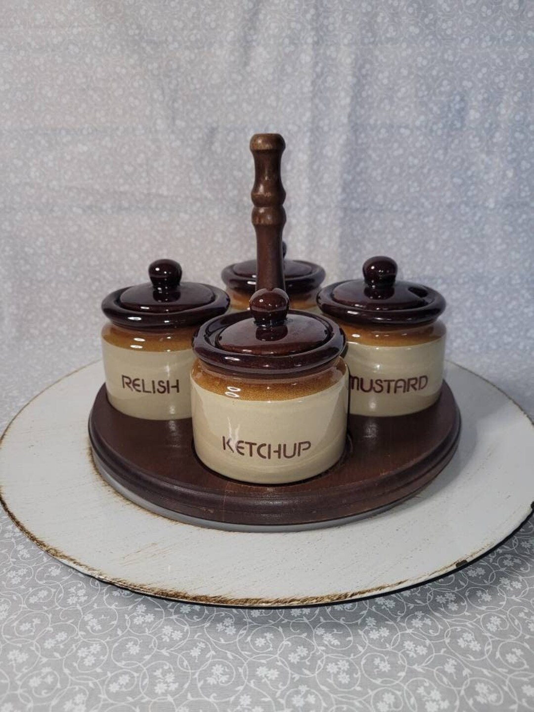 Vintage Condiment Set Mustard Relish Sauce Ketchup - Etsy