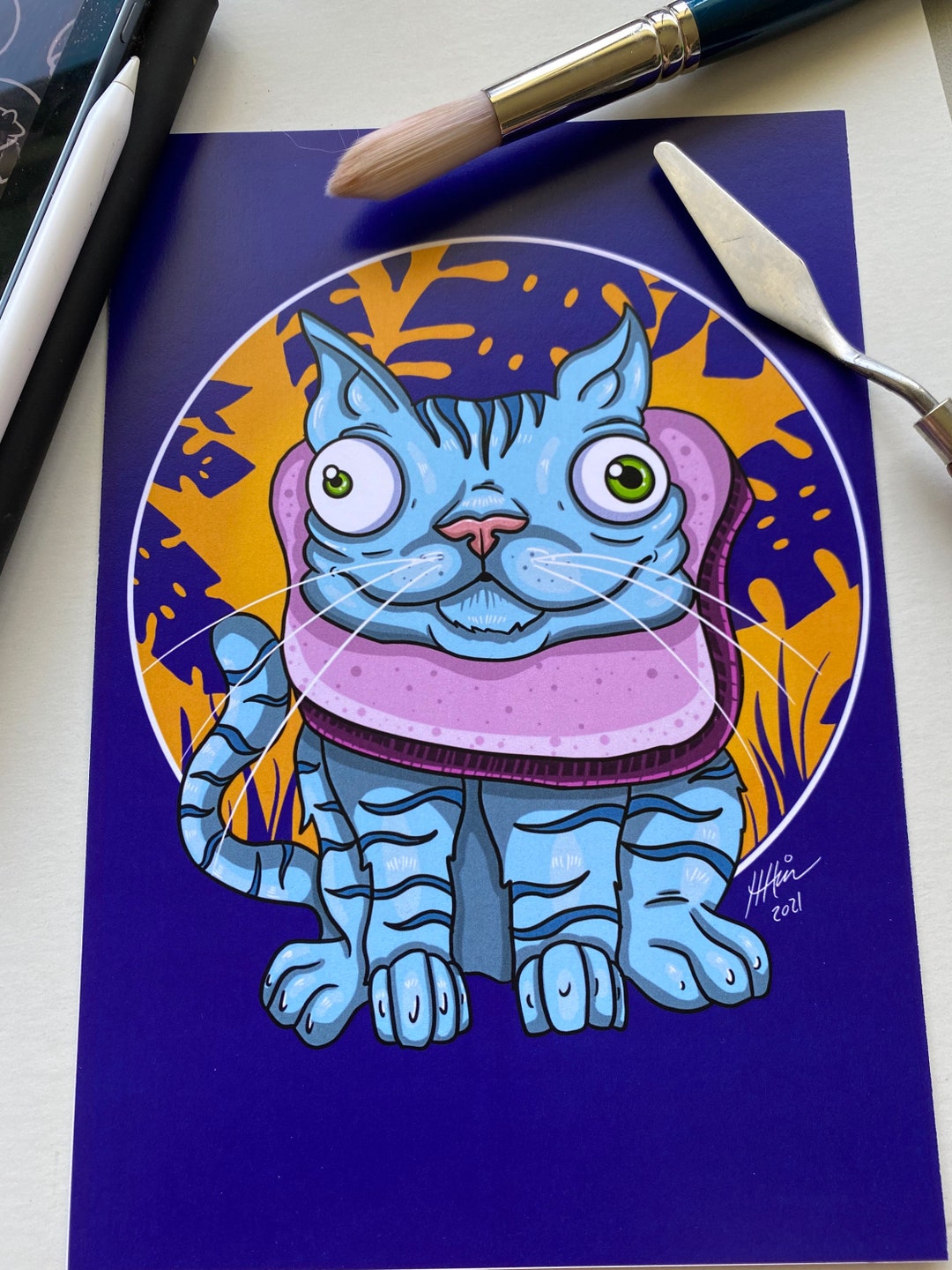 Toast Cat 8x10 Print - Etsy