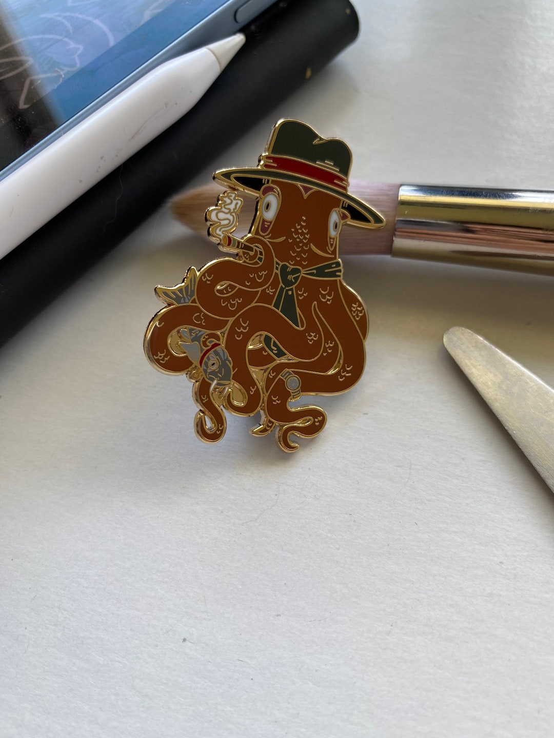 Tough Tony Octopus 2x2 Enamel Pin - Etsy