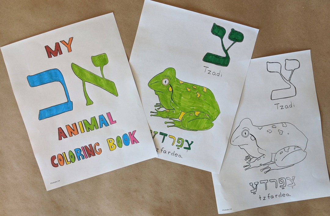 Hebrew Alphabet Coloring Book - Etsy