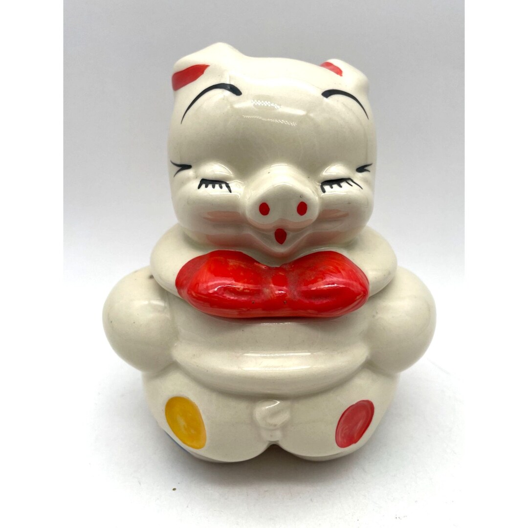 Shawnee Polka Dot Pig Grease Jar - Etsy