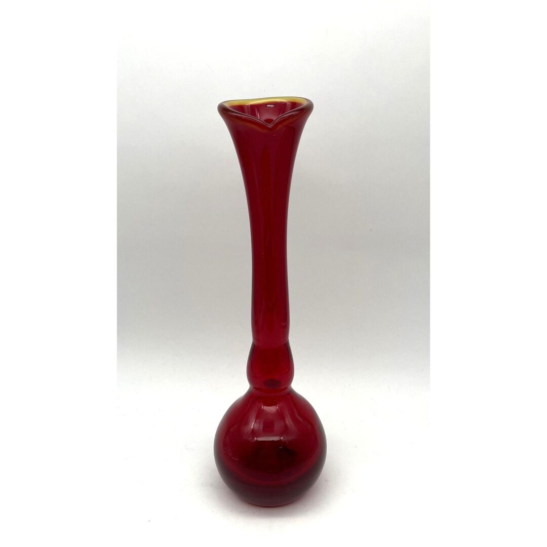 Vtg. Viking Swung Ruby Red Amberina Test Tube Vase - Etsy
