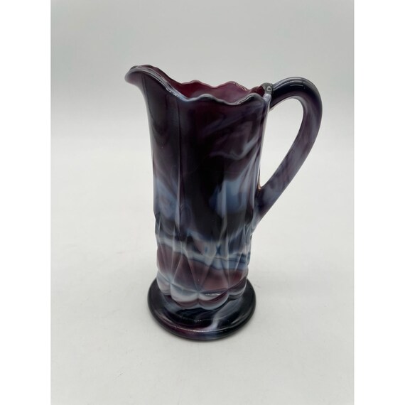 Antique EAPG Purple Slag Glass Tankard Pitcher W Pointed Jewel - Etsy